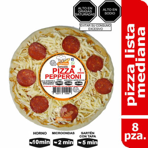 Pizza Lista Peperoni |La Artesana Panificadora