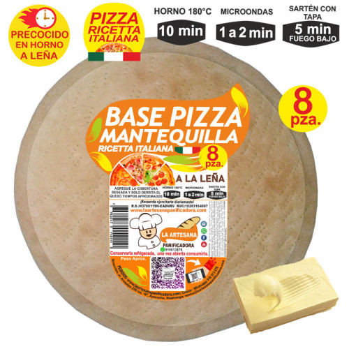 Prepizza leña mantequilla familiar| La artesana Panificadora Perú